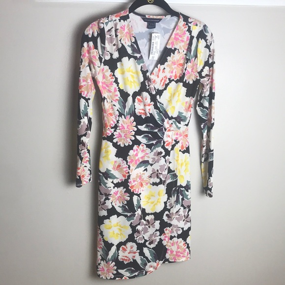 French Connection | Dresses | French Connection Floral Wrap Dress Sz ...